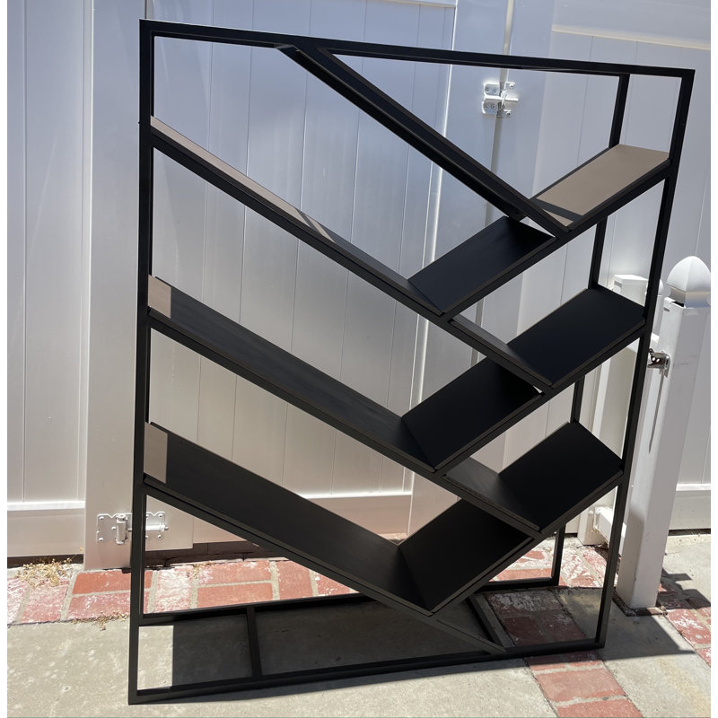 DECORFIT 60" H x 36" W Angled Modern Bookcase 7 Shelves Home Office ...