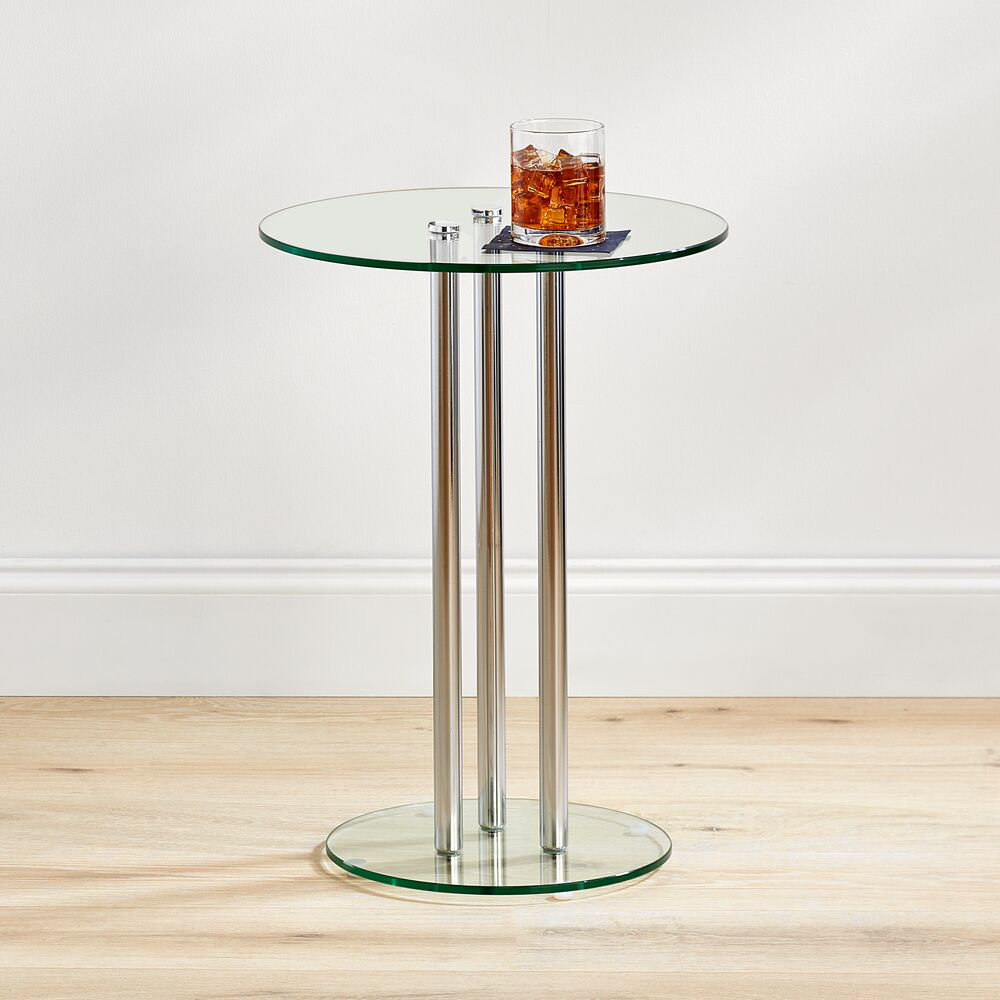 iDesign Round Pedestal Drink Table for Small Spaces | Wayfair