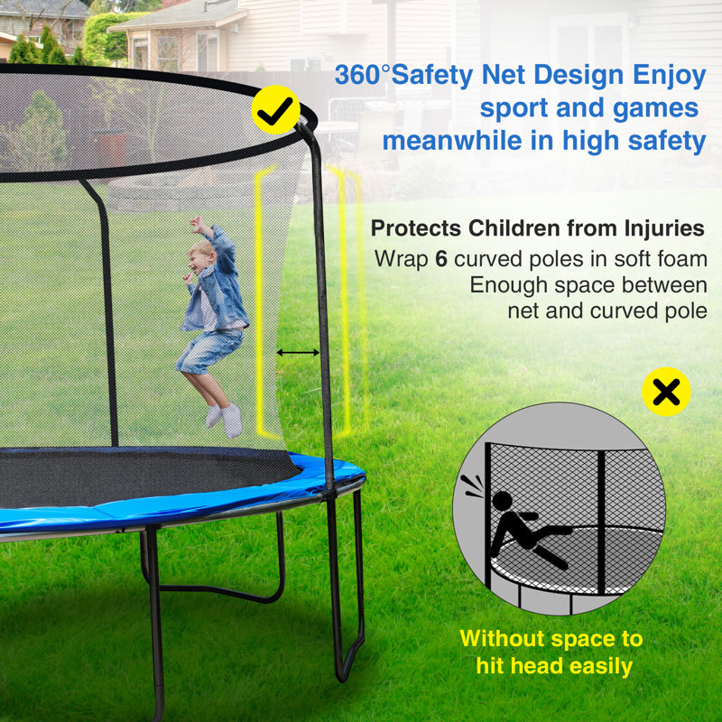 REDCAMP 14' Round Outdoor Trampoline with Safety Enclosure & Reviews ...
