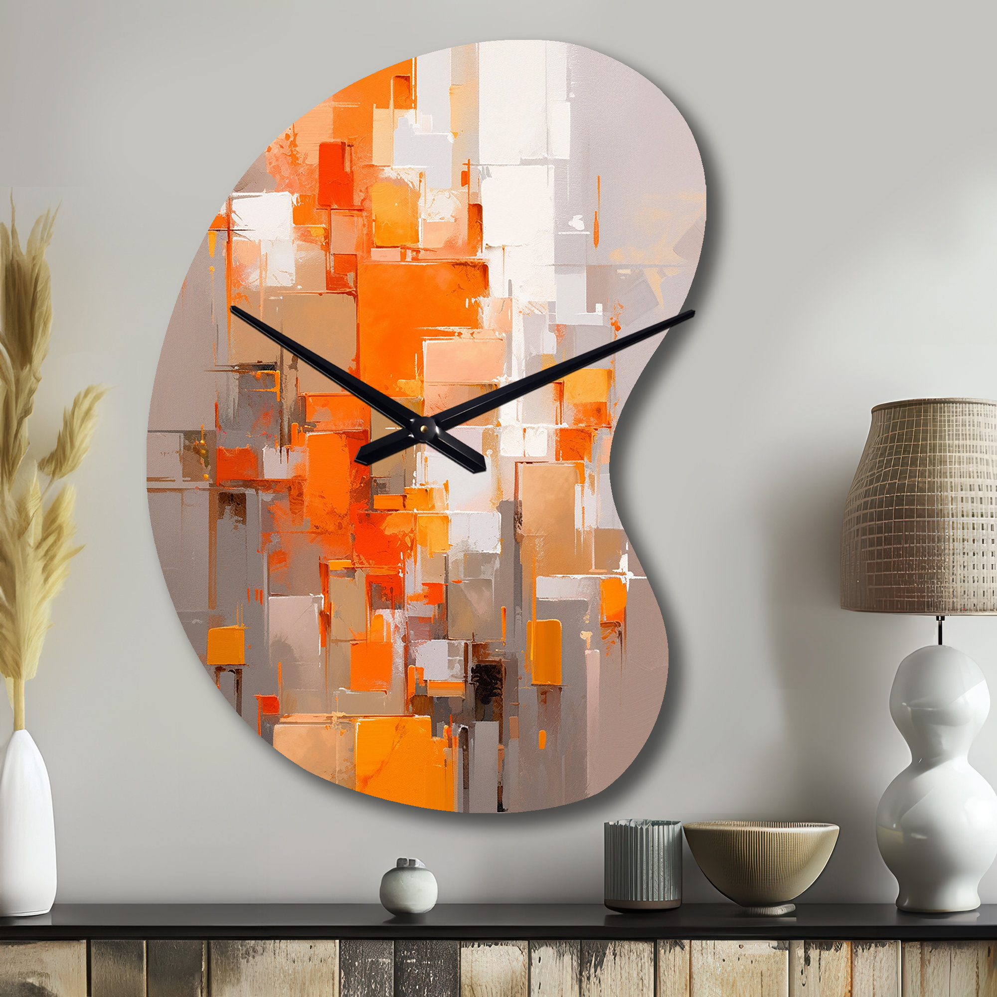 Design Art Orange Brown Shattered Realities - Boom Shape Unique Cubism ...