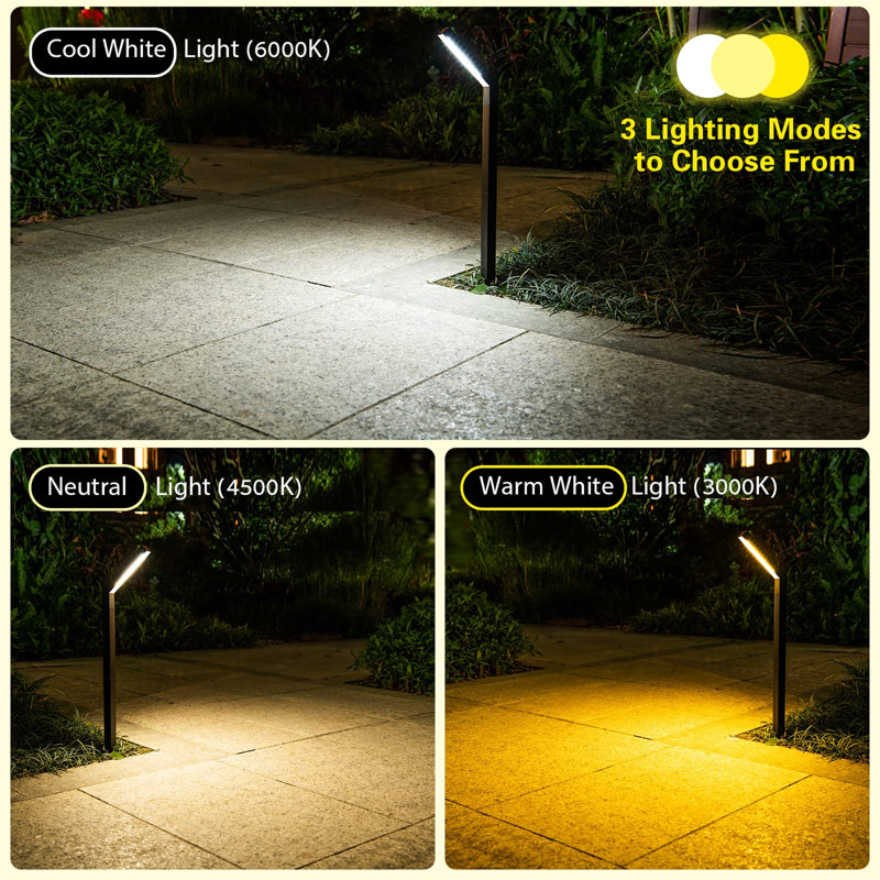 URKNO Solar Powered Integrated LED Resin Pathway Light.4 Pack | Wayfair