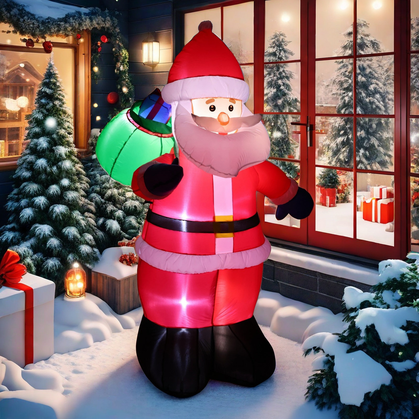 The Holiday Aisle® 6-foot Inflatable Santa Claus With Led Lights ...