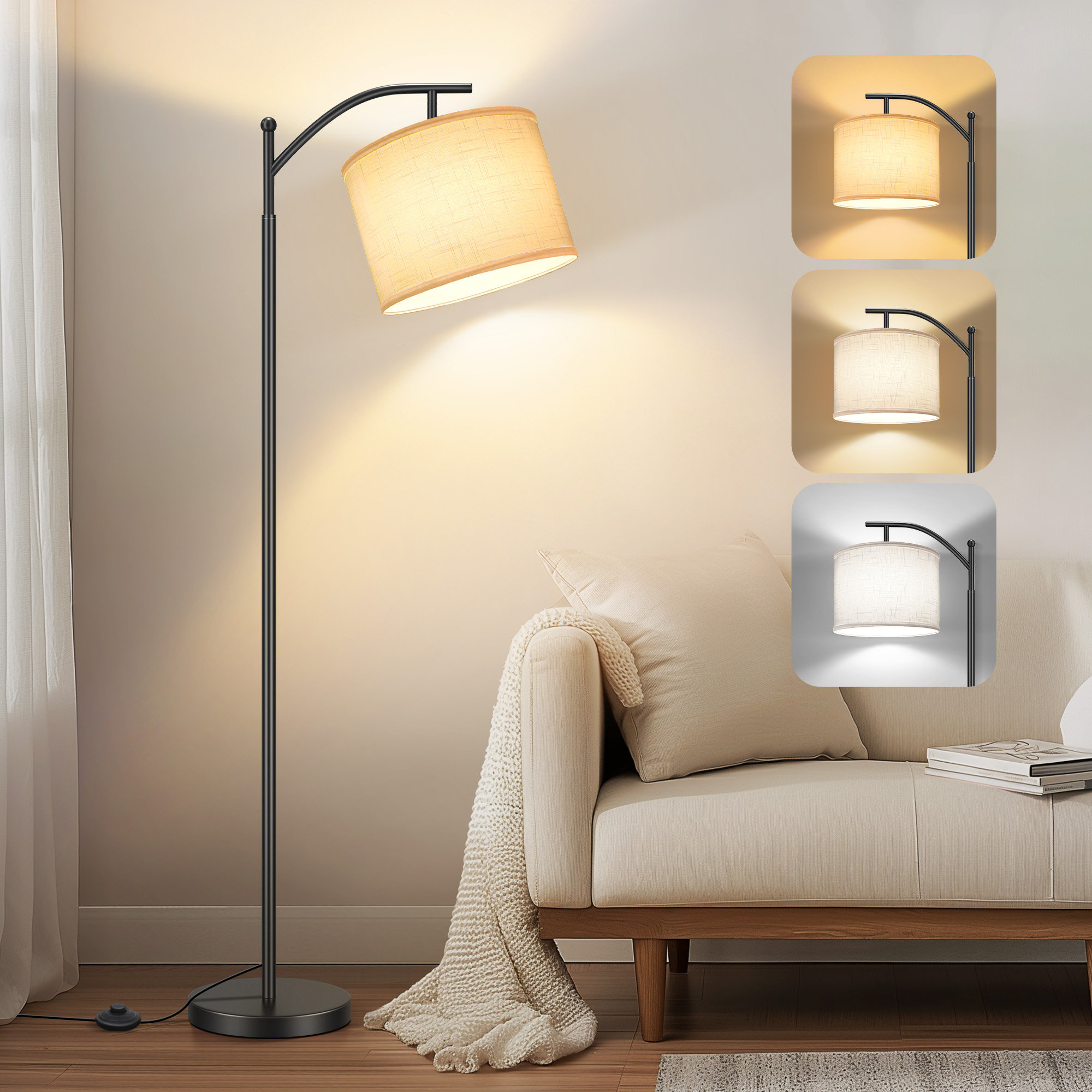 Wrought Studio Harmonsburg 63'' Black Task Floor Lamp & Reviews | Wayfair