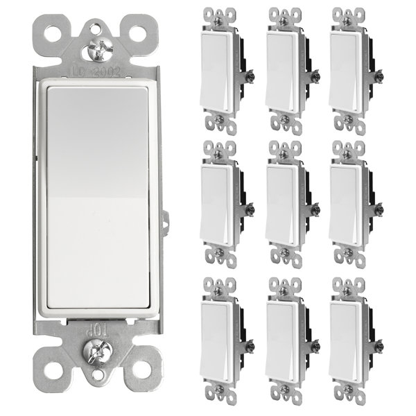 UCOMEN Tamper Resistant 3-Way Rocker Light Switch | Wayfair