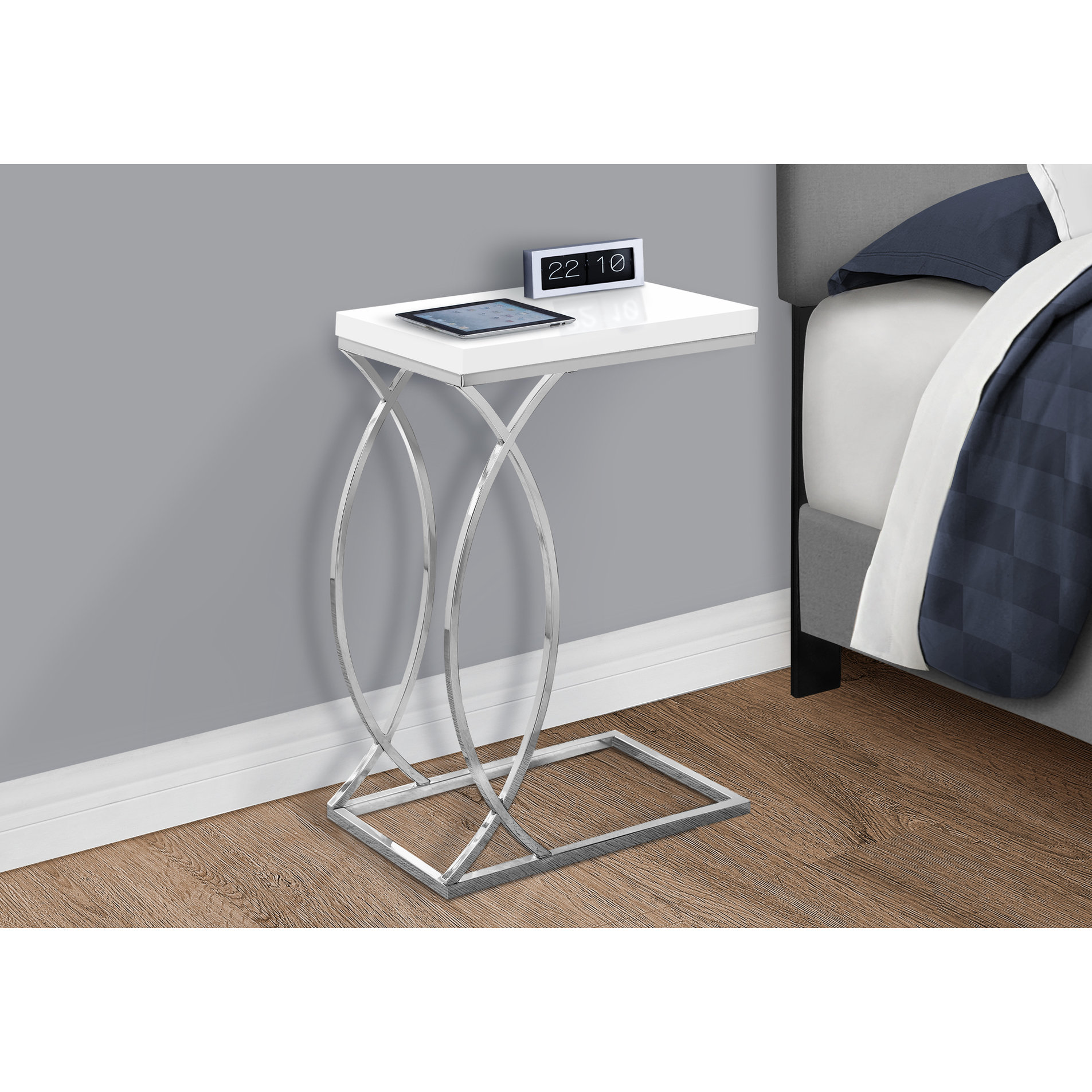 Latitude Run® Versatile Glossy White Table With Metal Construction For ...