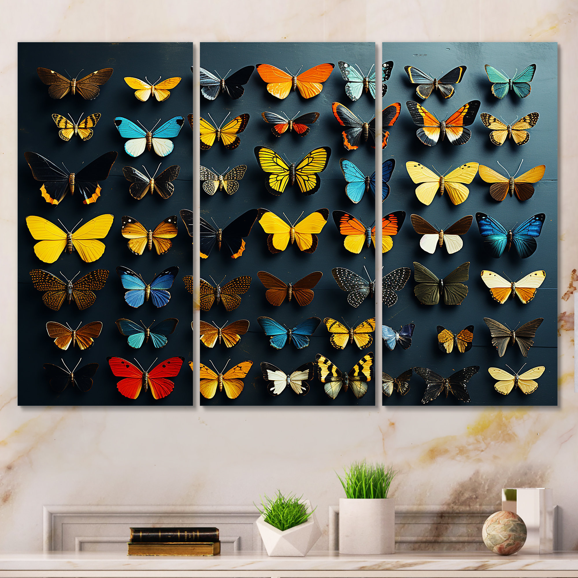 Gracie Oaks Colorful Fluttering Butterflies Collage - Insects & Bugs ...