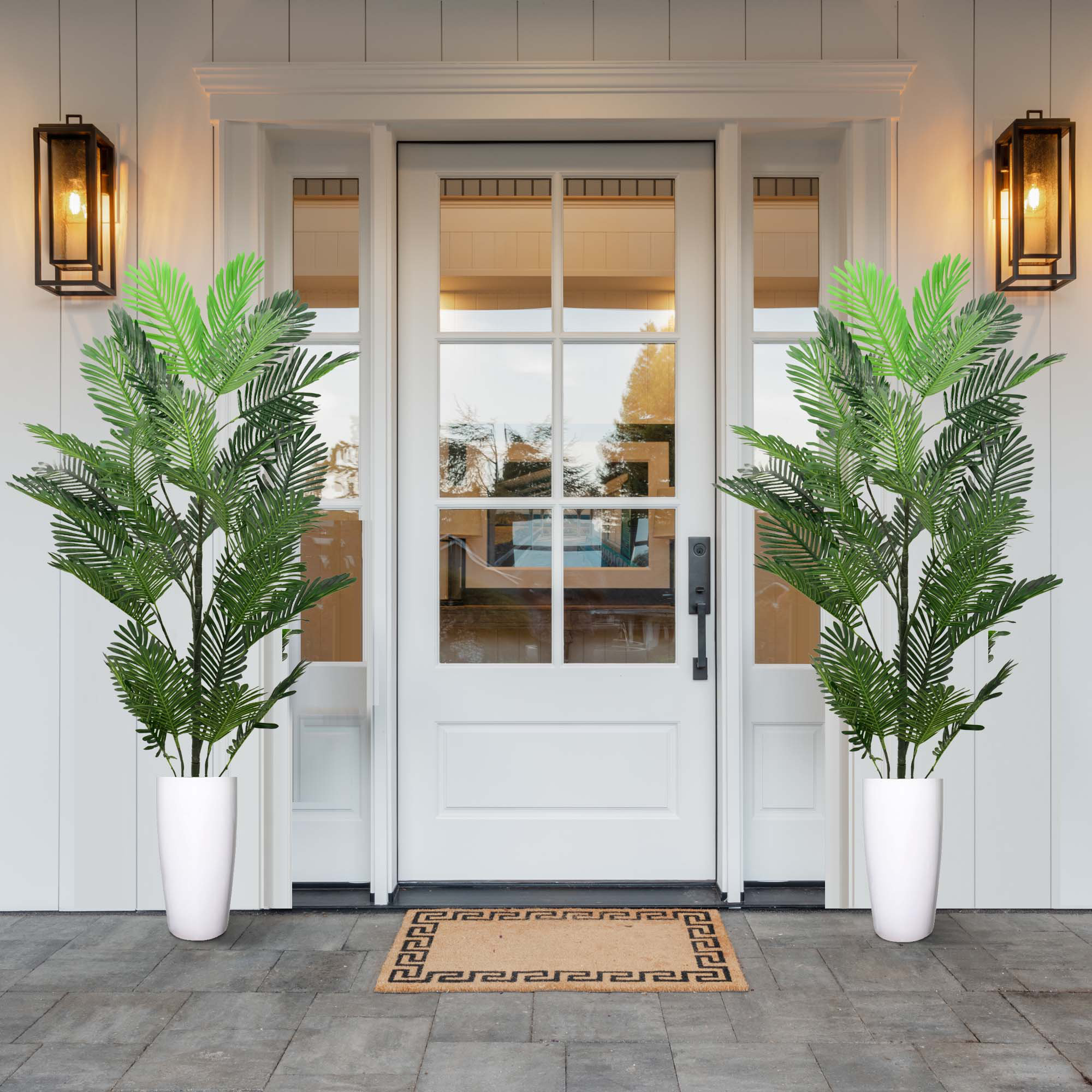 Primrue Large Artificial Plants Fake Palm Tree Tropical Palm Leaves ...