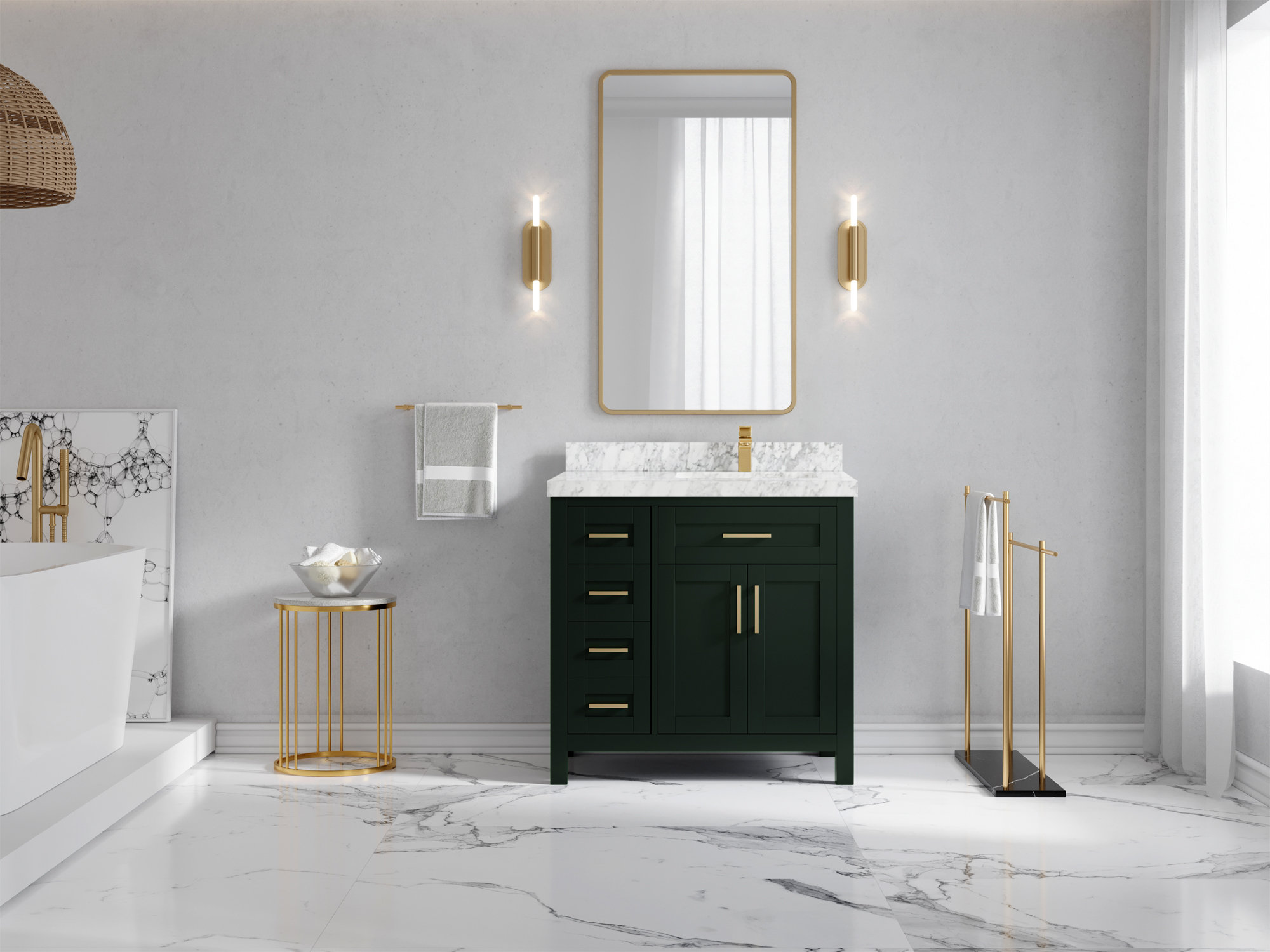Mercer41 Meuble-lavabo simple l 36 po x P 22 po x H 36 po Germann ...