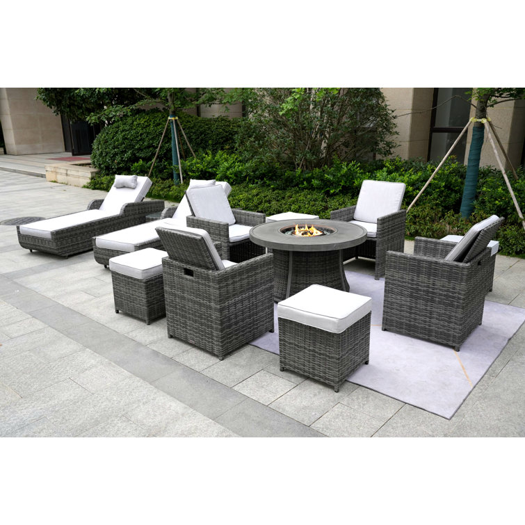 Lark Manor Areefa 10 - Person Outdoor Seating Group with Cushions ...