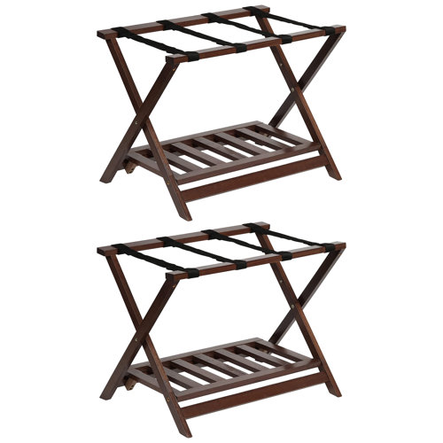 PJ Wood Folding Wood Luggage Rack & Reviews | Wayfair