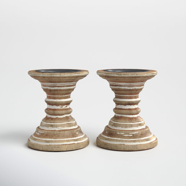 Joss & Main 6'' H Wood Tabletop Candlestick & Reviews | Wayfair