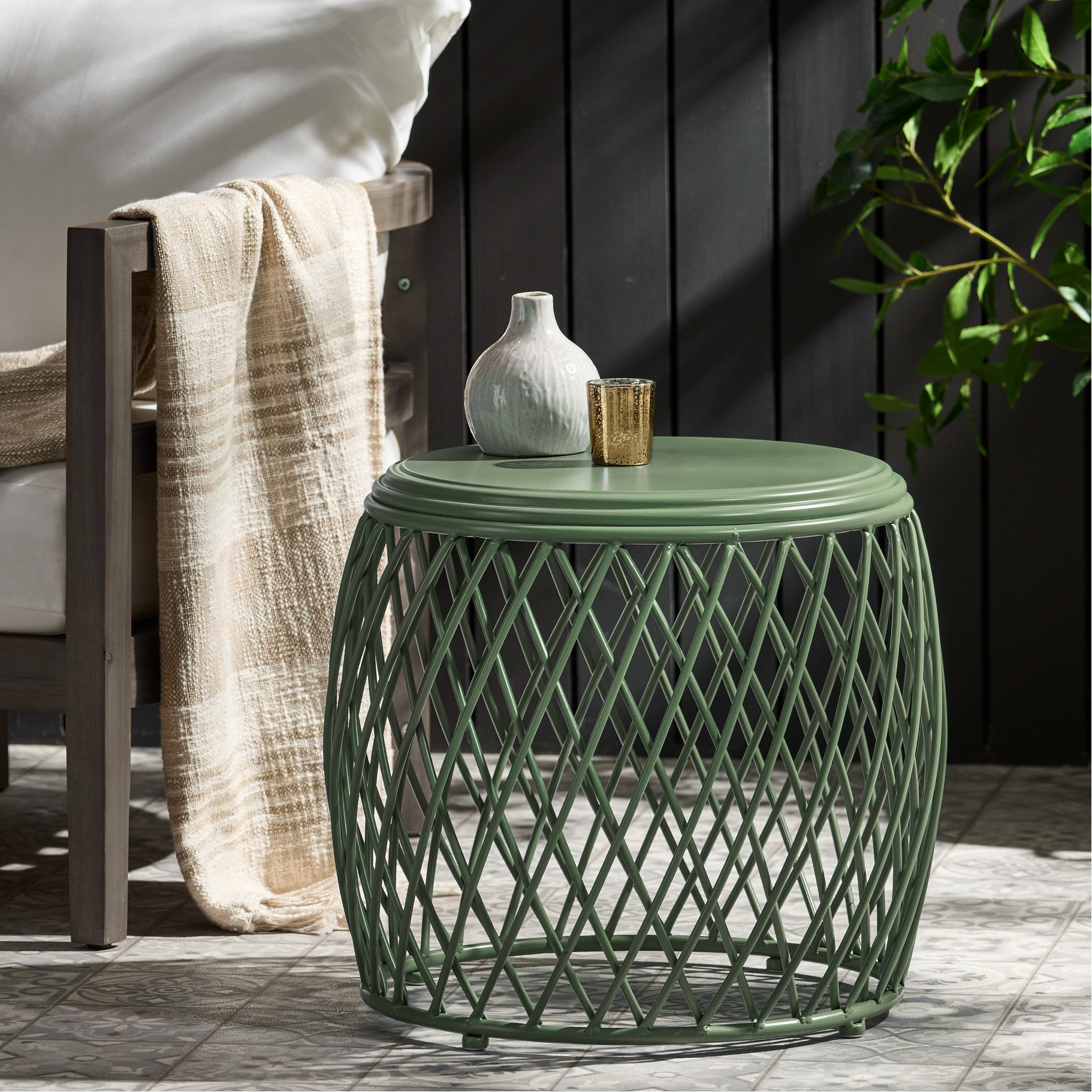Wrought Studio™ Striking Iron Side Table, Element Emphasized, 20.17"X20 ...