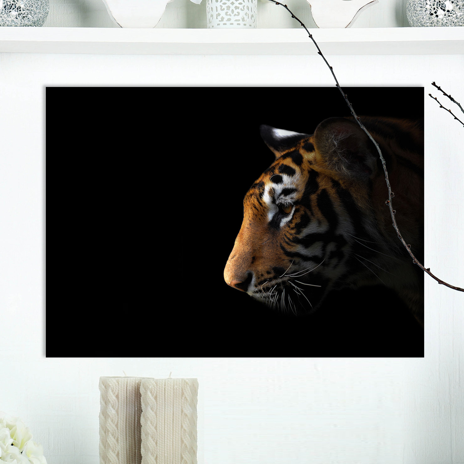 East Urban Home " Bengal Tiger In Black Artwork " | Wayfair