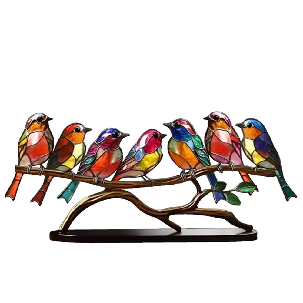 Astoria Grand Colorful Birds Statue Ornament Tabletop Birds Decoration ...