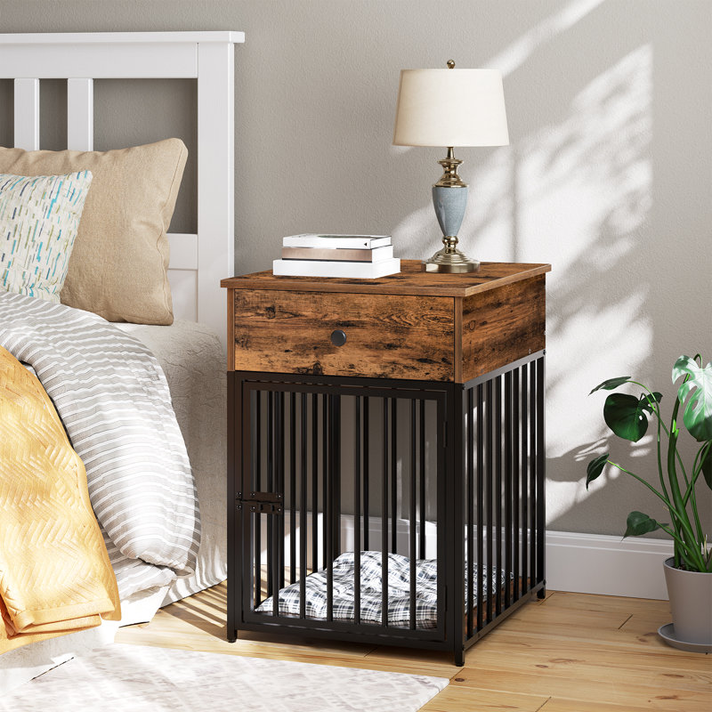 Tucker Murphy Pet™ Furniture Dog Crates End Table With Drawer & Reviews ...