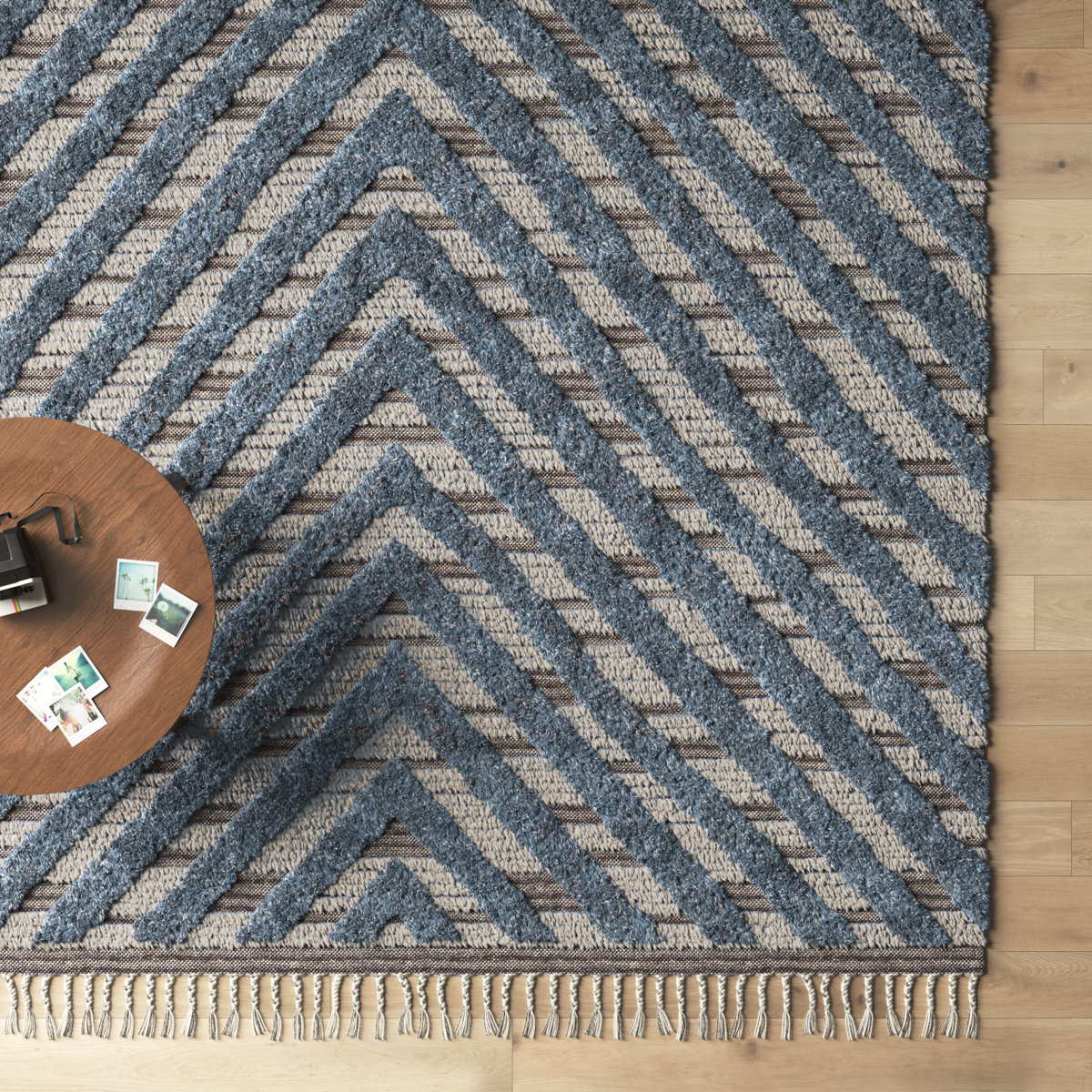 AllModern Benjamin Hand Knotted Blue Rug | AllModern
