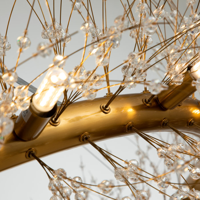 Everly Quinn Galewood 16-lights Wagon Wheel Firework Crystal Chandelier ...