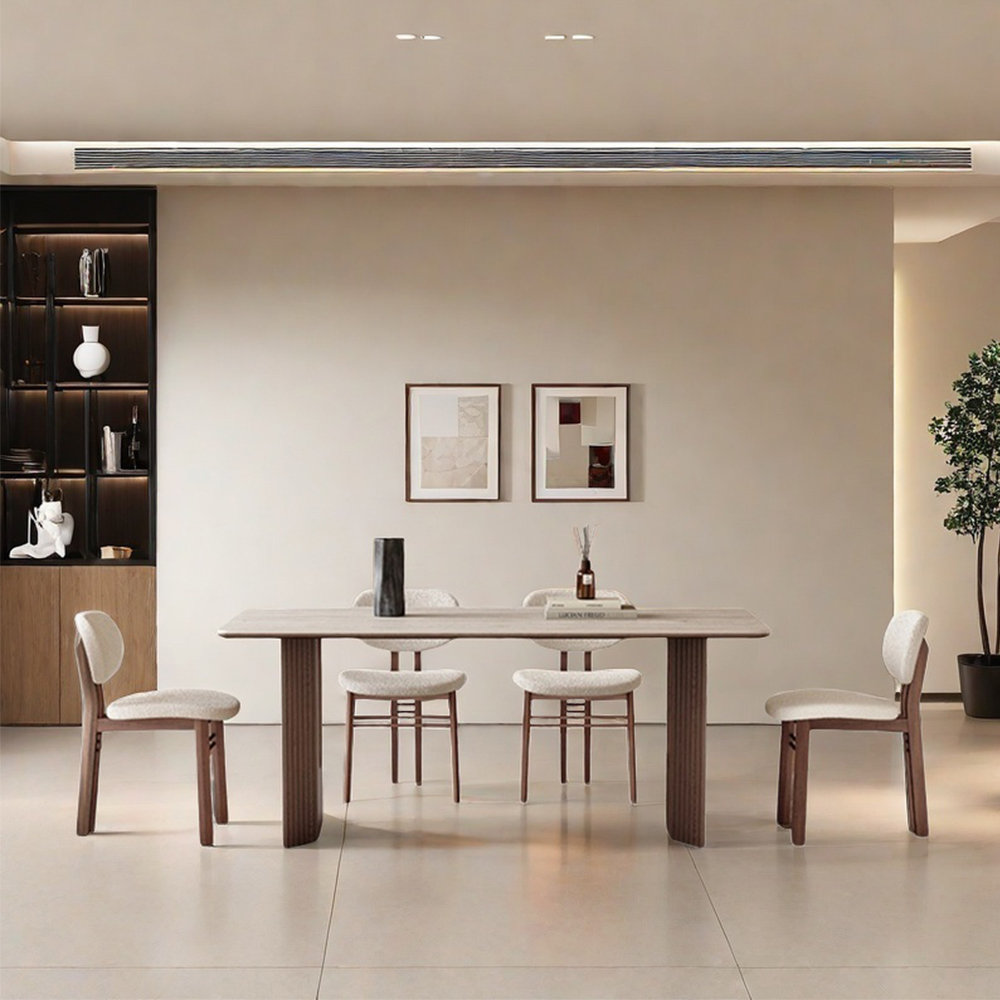 ZKuylo Simple Sintered stone rectangula dining table sets | Wayfair