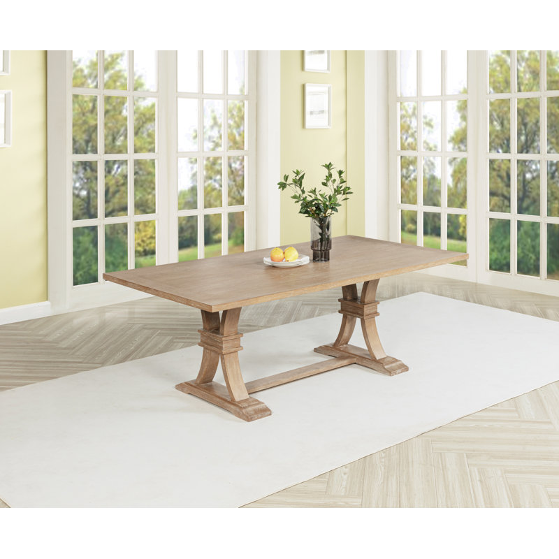 August Grove® Rustic Light Oak Traditional Style Dining Table | Wayfair