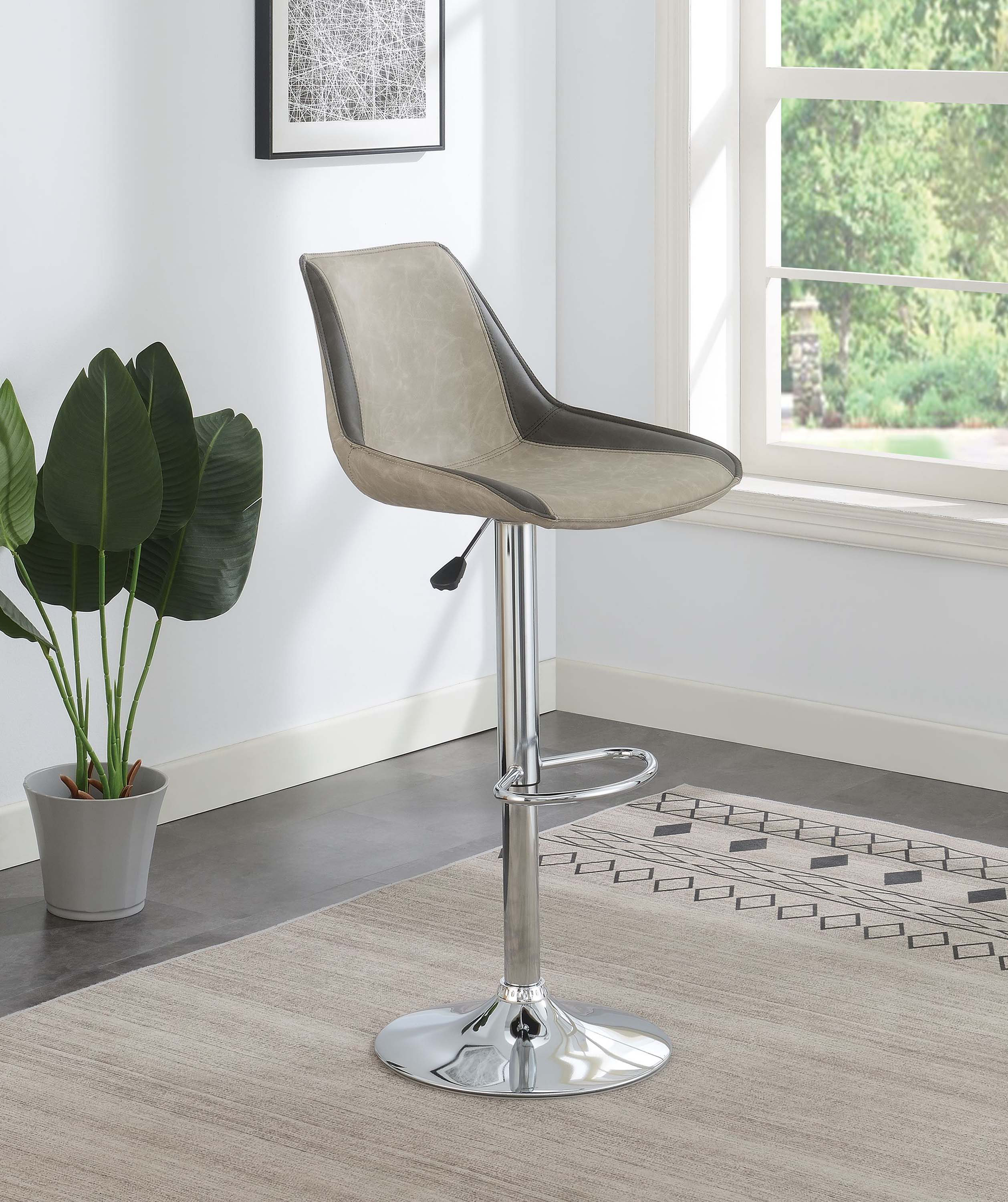Orren Ellis BAR STOOL in Black Faux Leather | Wayfair