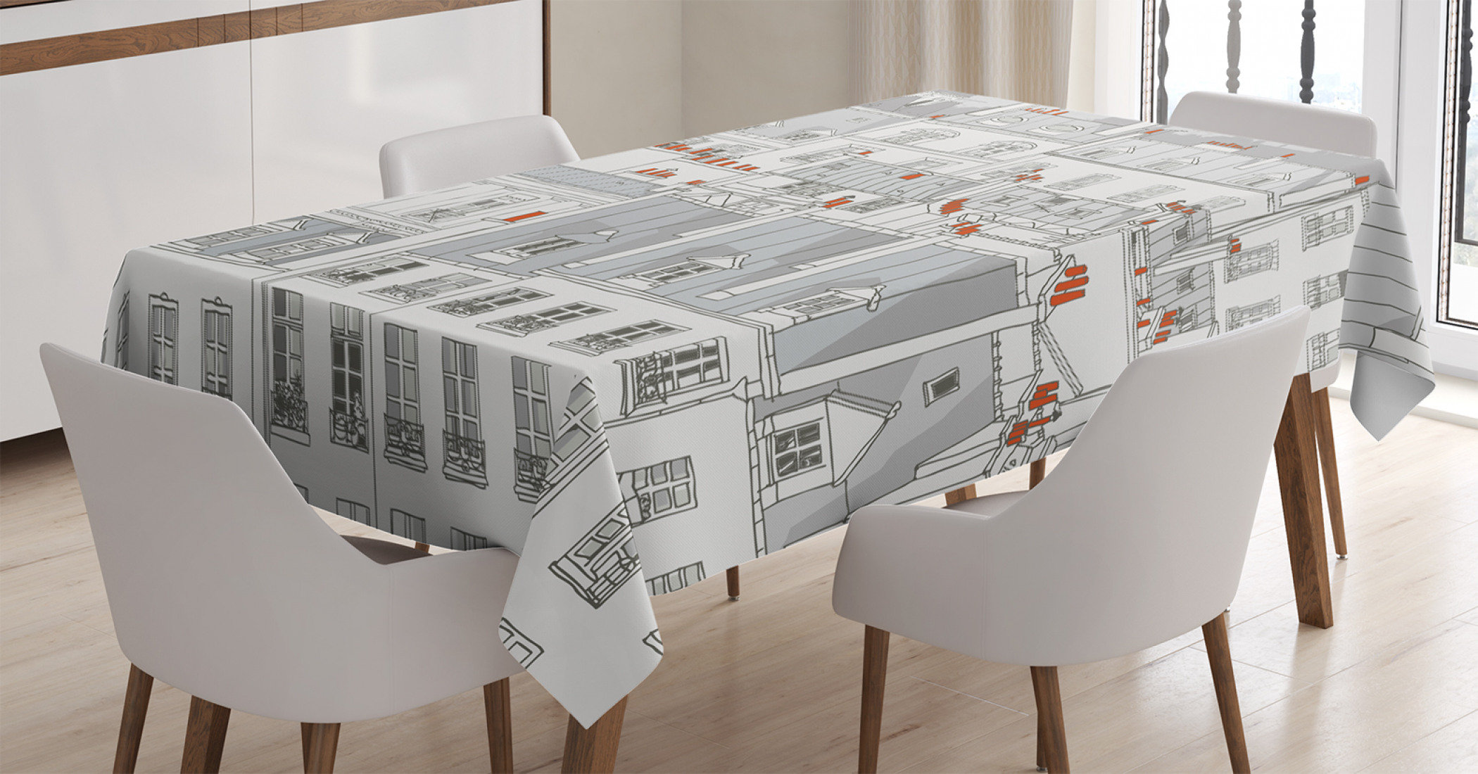 East Urban Home Aerial View Illustration Tablecloth | Wayfair
