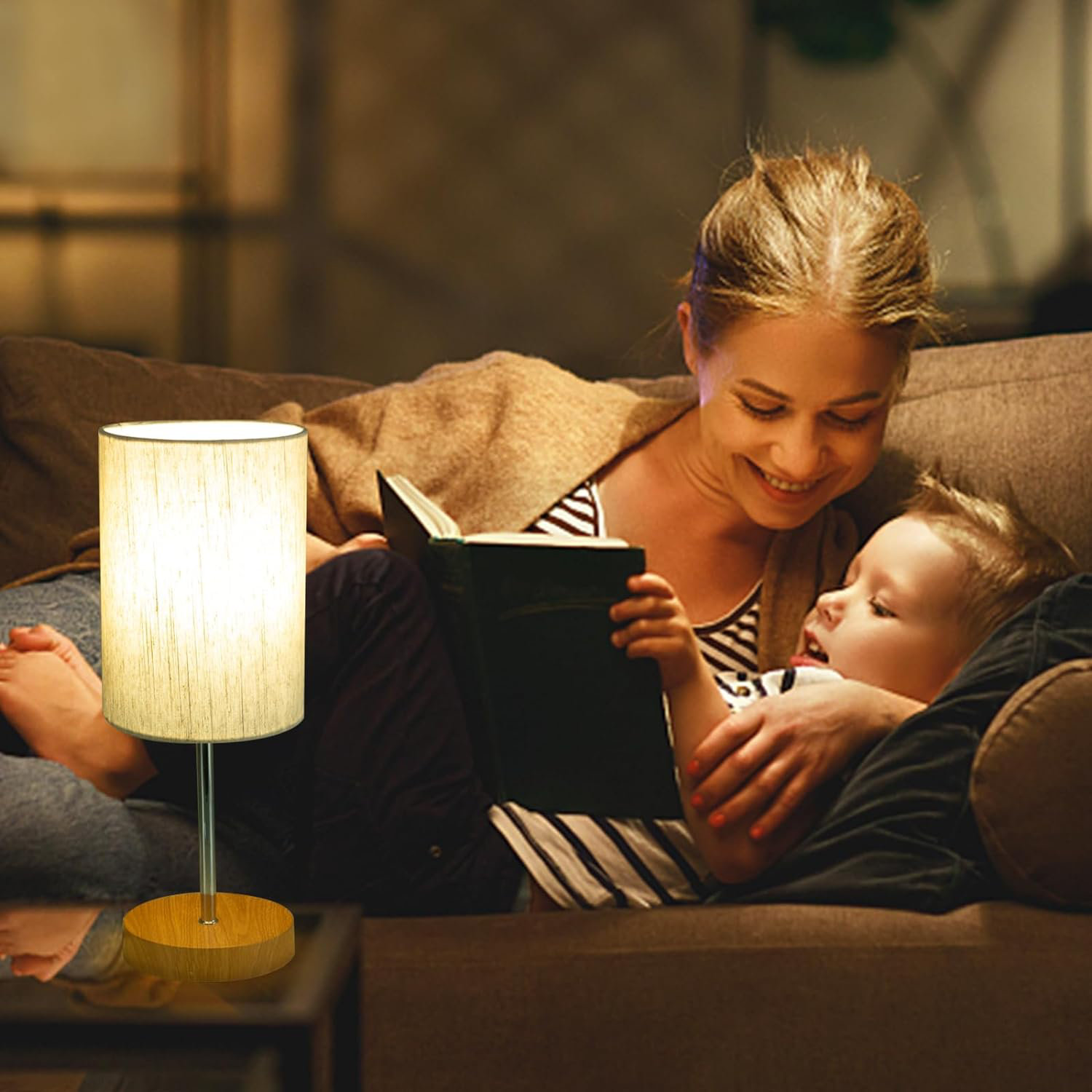 Ebern Designs Table Lamp for Bedroom, Bedside Lamps for Nightstand with ...