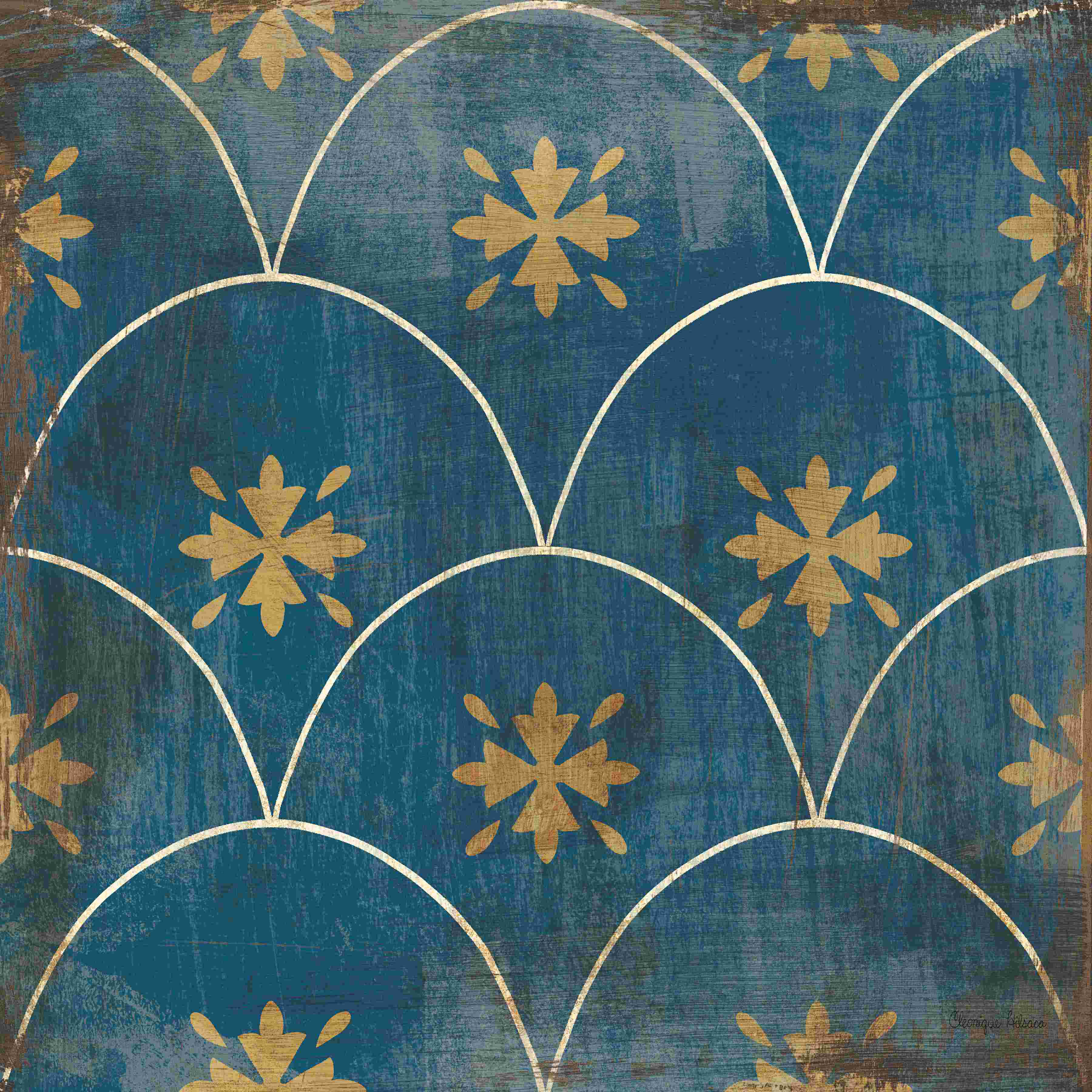 Bungalow Rose Moroccan Tiles Blue VI - Wrapped Canvas Print | Wayfair