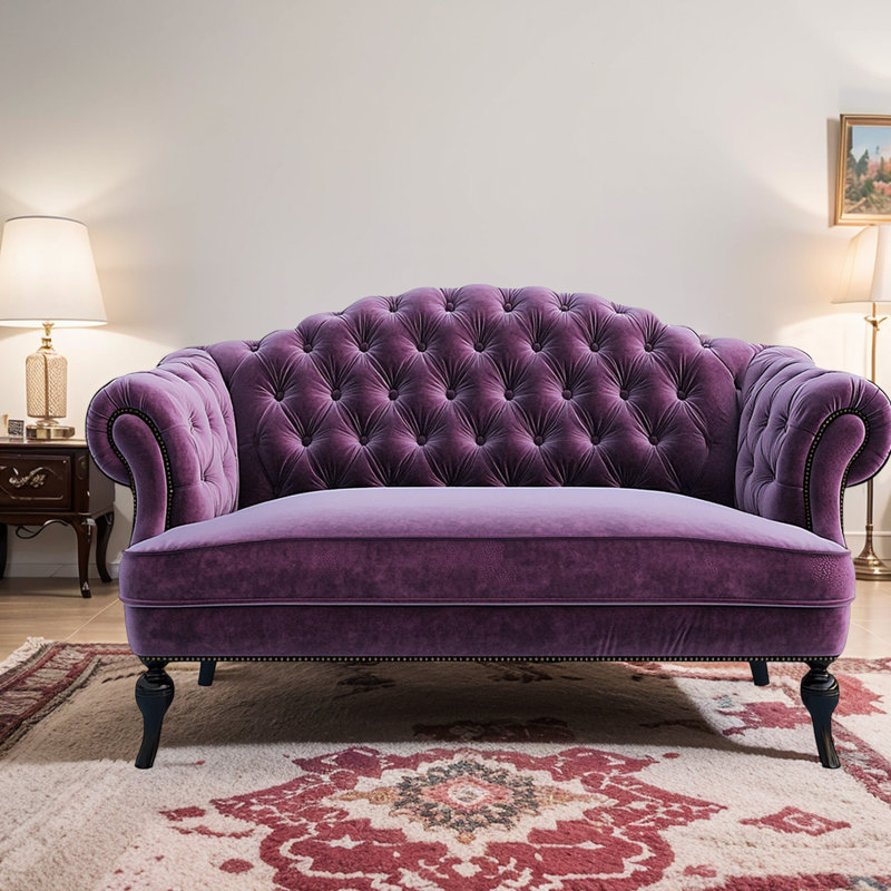House of Hampton® Luxury Classic Buttoned Velvet Sofa | Wayfair