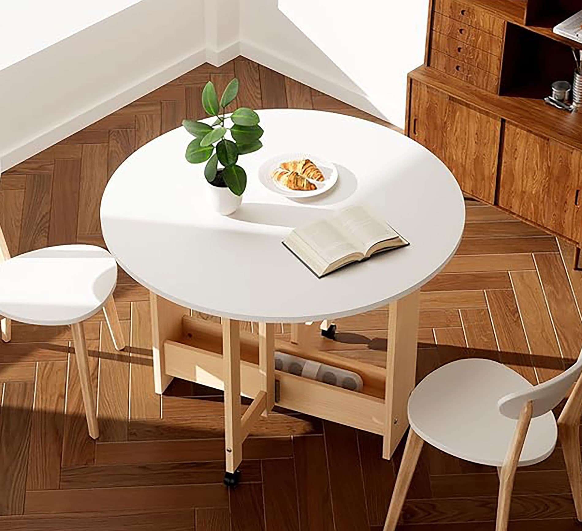 ALMOXO S White Multifunctional Round Folding Dining Table - Wayfair Canada