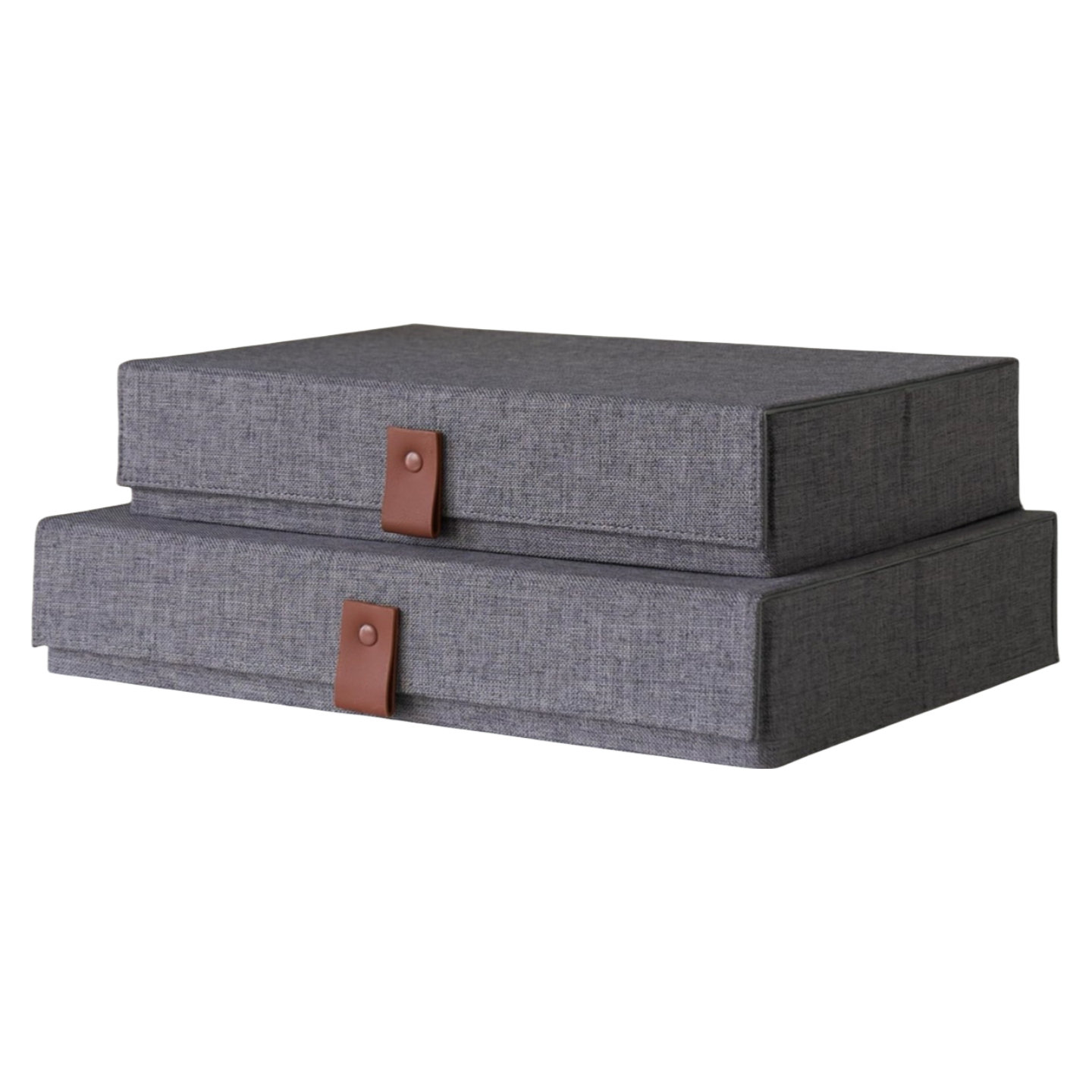 Latitude Run® Set of 2 Linen Photo Storage Boxes with Lids – Stylish ...