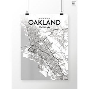 OurPoster.com Oakland City Map On Paper Print | Wayfair