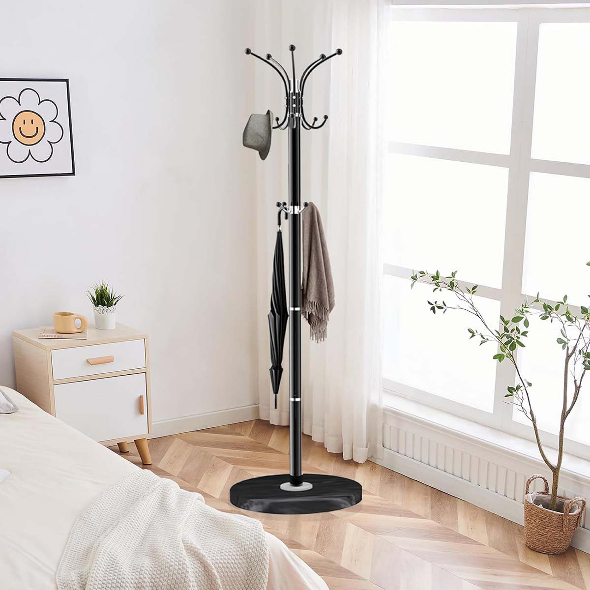 Lark Manor™ Metal Coat Rack Stand, Modern Coat Rack Freestanding With ...