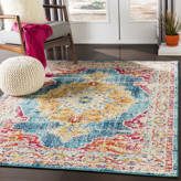 Bungalow Rose Amanah Performance Beige/Gray/Blue Rug & Reviews | Wayfair