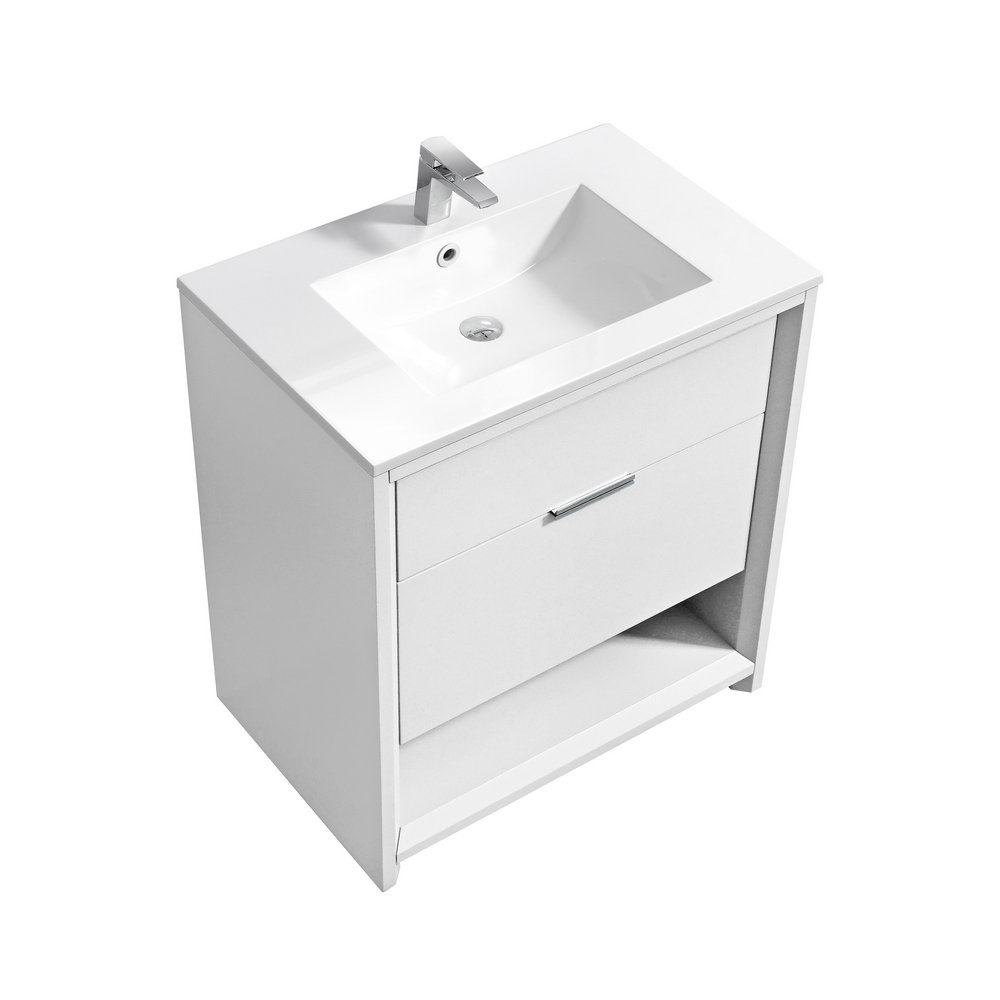 Kube Bath 31.88'' Single Bathroom Vanity with Reinforced Acrylic Vanity ...