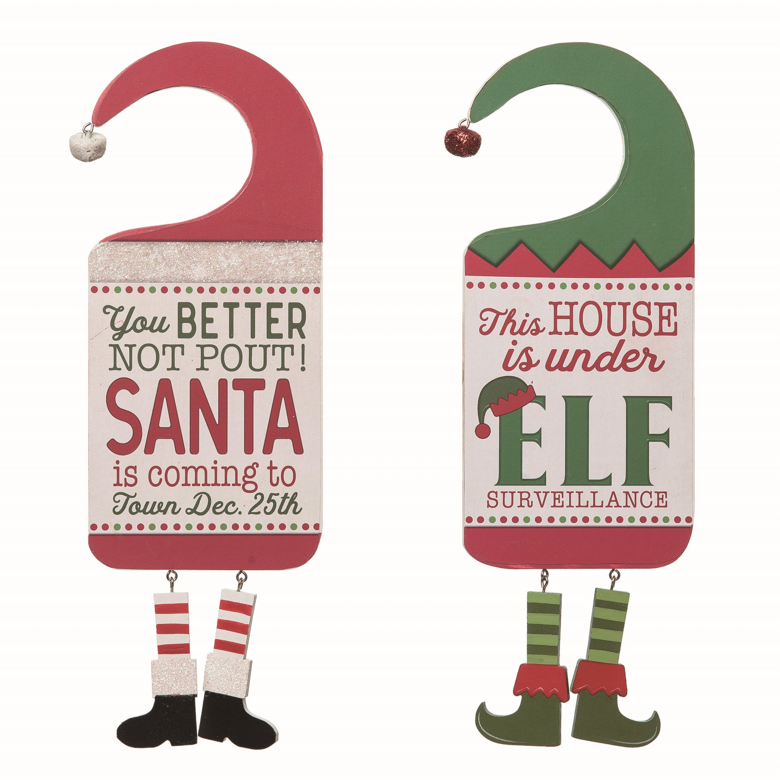 The Holiday Aisle® MDF Elf Wall Decor Set of 2 Christmas Home ...