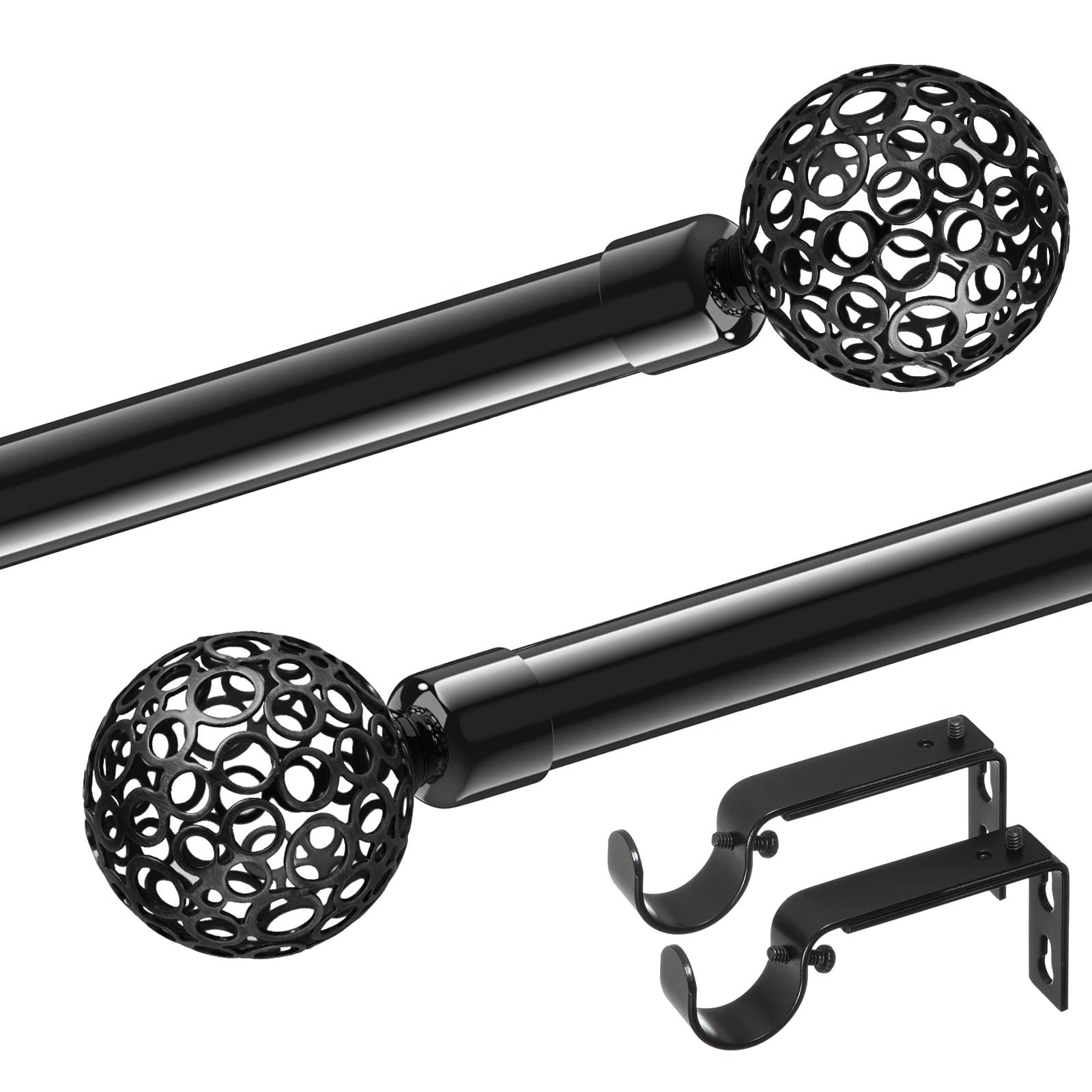 Red Barrel Studio® Curtain Rods 66 To 144 Inch Extra Long With Easy ...