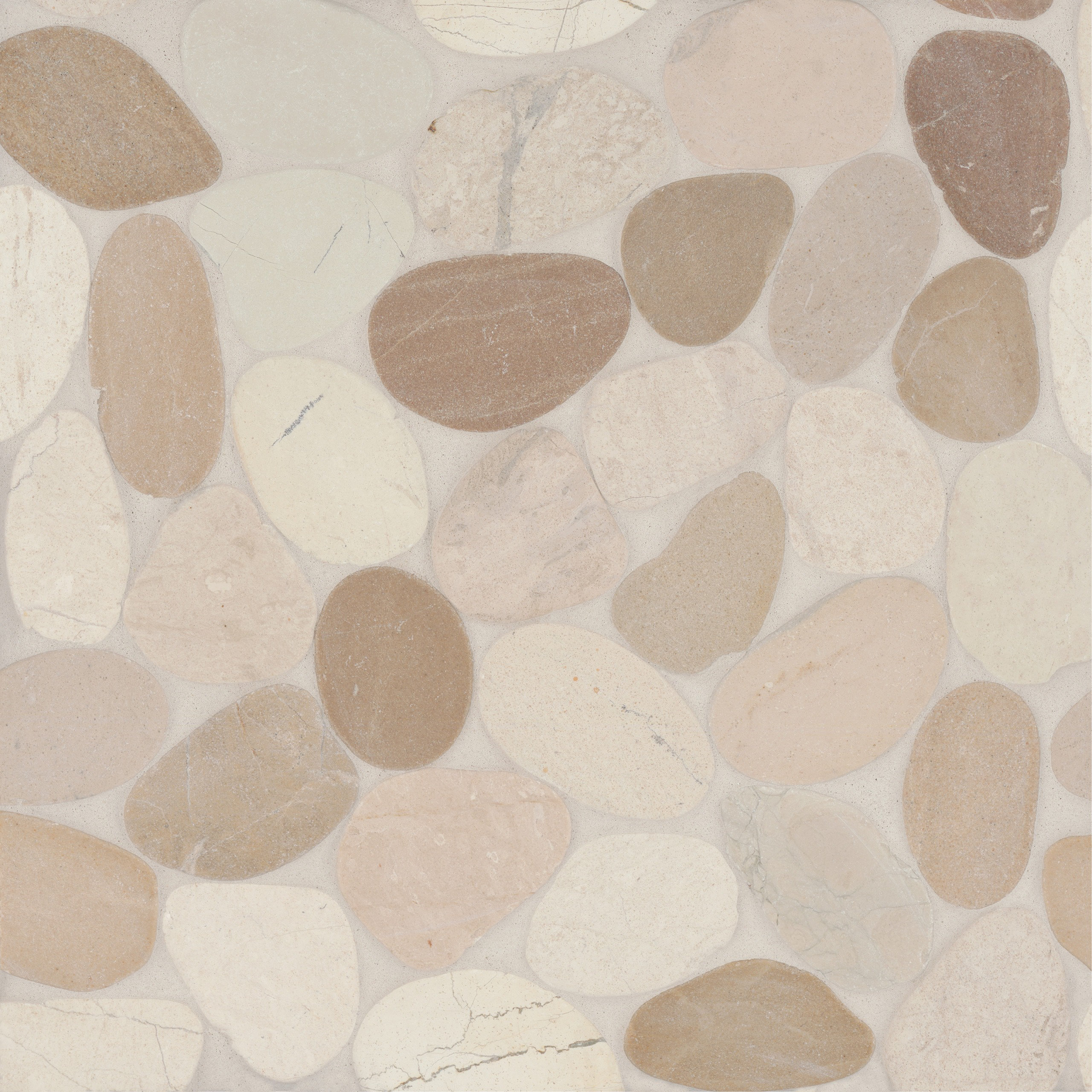 Bedrosians Waterbrook 12" x 12" Natural Stone Pebbles Wall & Floor Tile ...