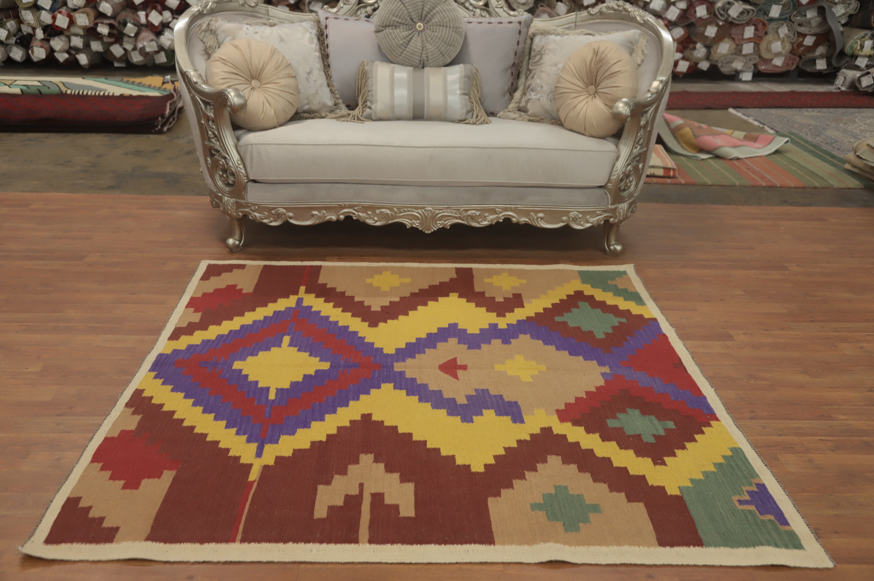 Bloomsbury Market Square Geometric Kilim Oriental Area Rug 6x6 | Wayfair
