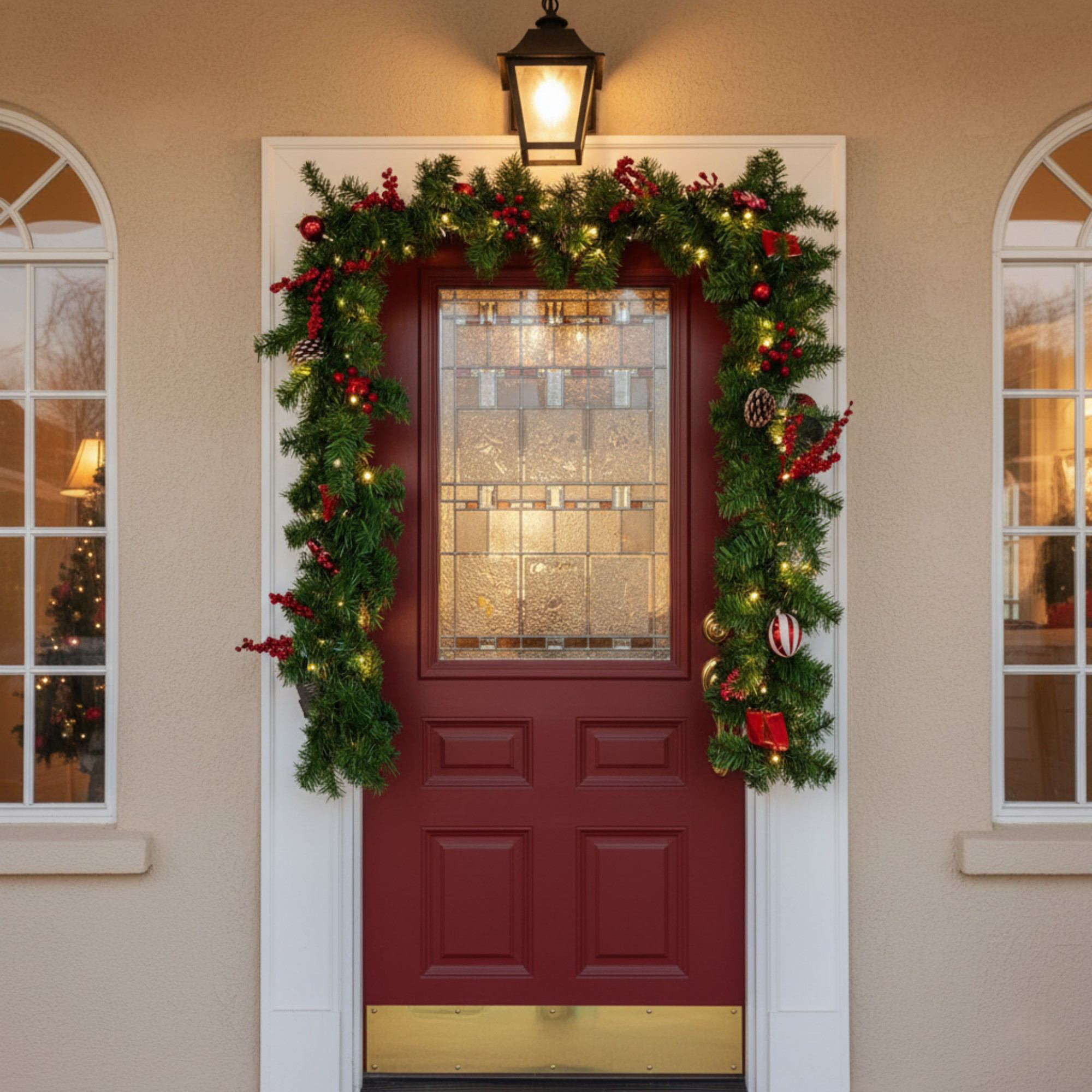 The Holiday Aisle® 9ft Led Christmas Garland With Pinecones Berries ...