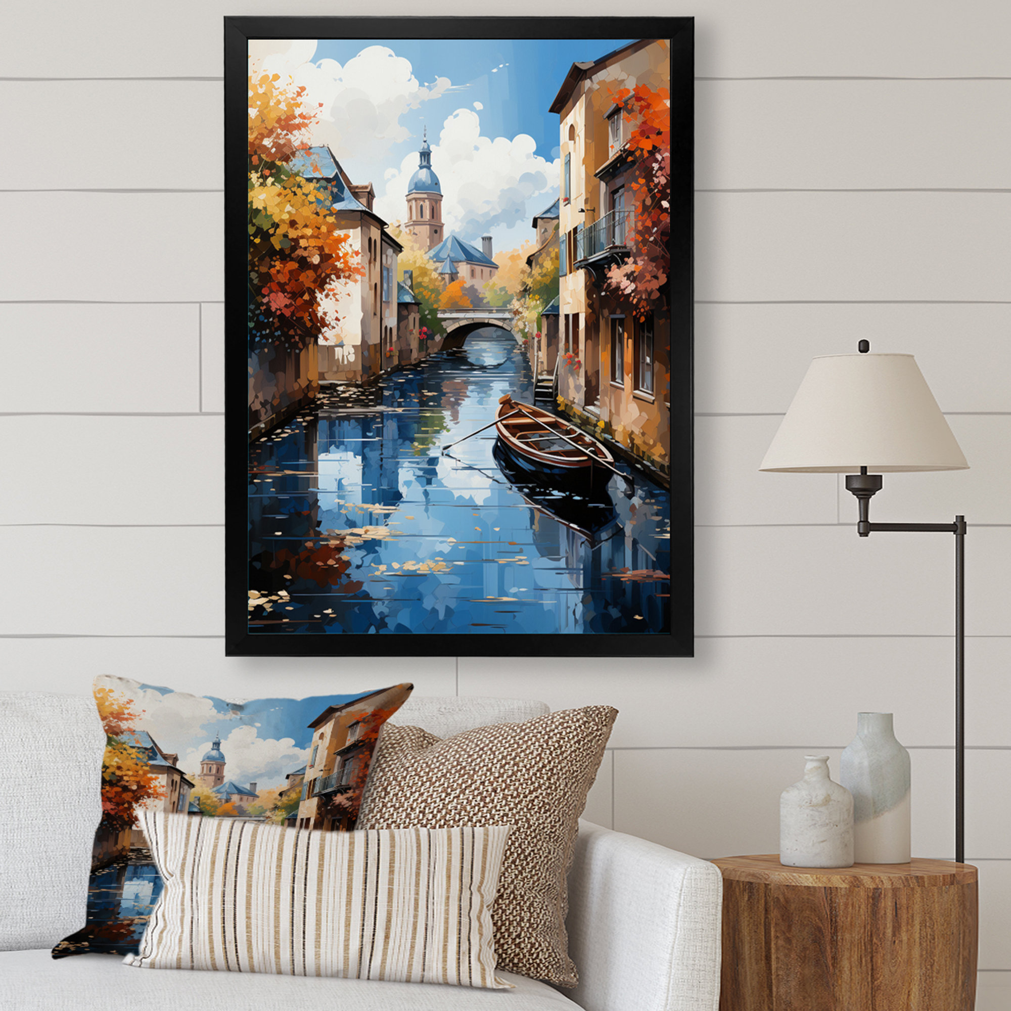 Red Barrel Studio Beige Canal Vibrant Waterways Bold III - Cityscapes ...