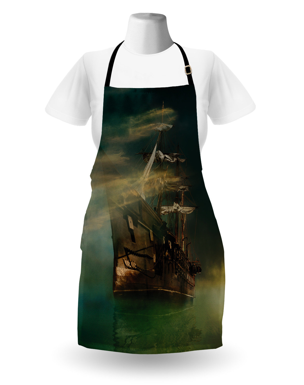 East Urban Home Ocean Apron Unisex, Old Ship on Calm Waters, Adult Size ...