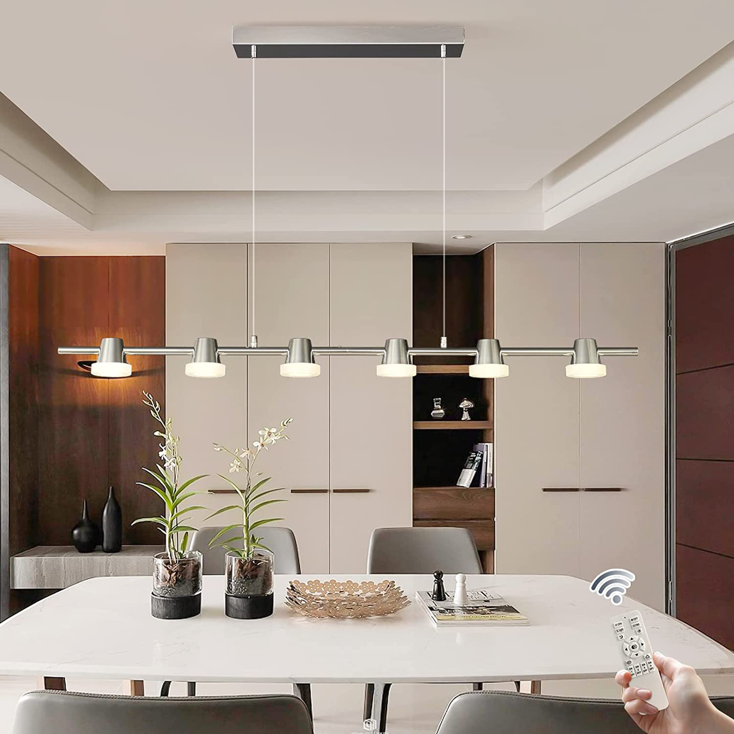 Wrought Studio™ Charlestine 6 - Light Kitchen Island Linear LED Pendant ...