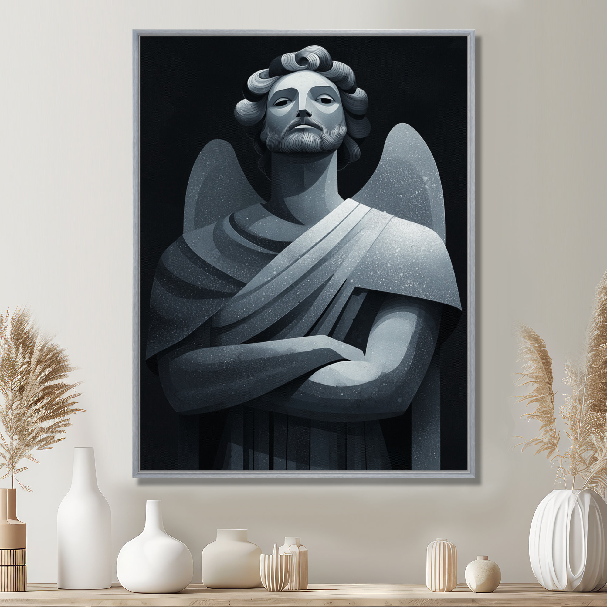 Ebern Designs Monochrome Religious Portrait Of God III - Religious ...