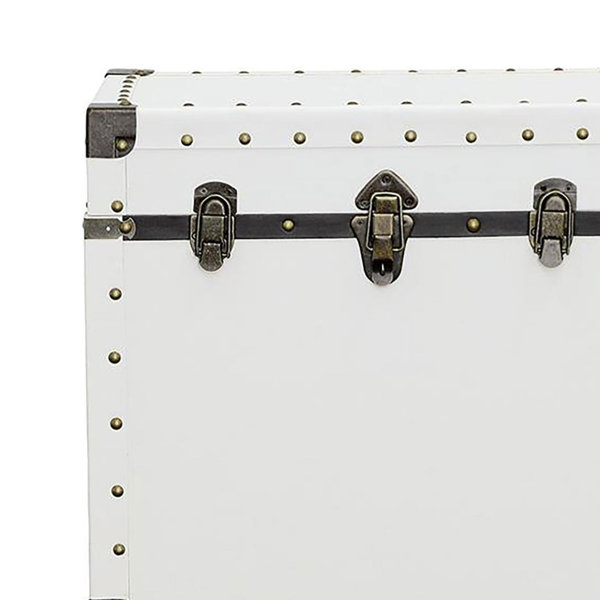 17 Stories Klowi Accent Trunk with Nailhead Trim in White | Wayfair