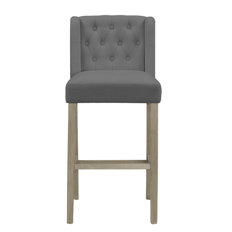 Darby Home Co Reia Upholstered Counter Stool with Solid Wood Frame ...
