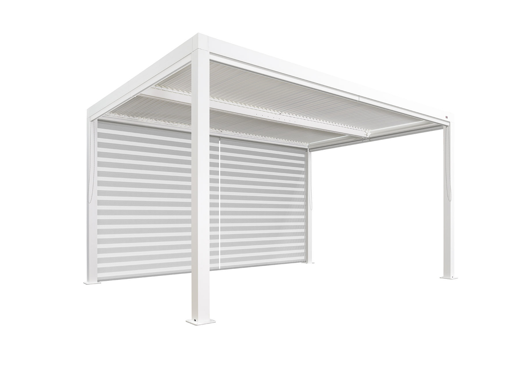 Purple Leaf Louvered Pergola Accessories Pull Down White Roller Shade ...