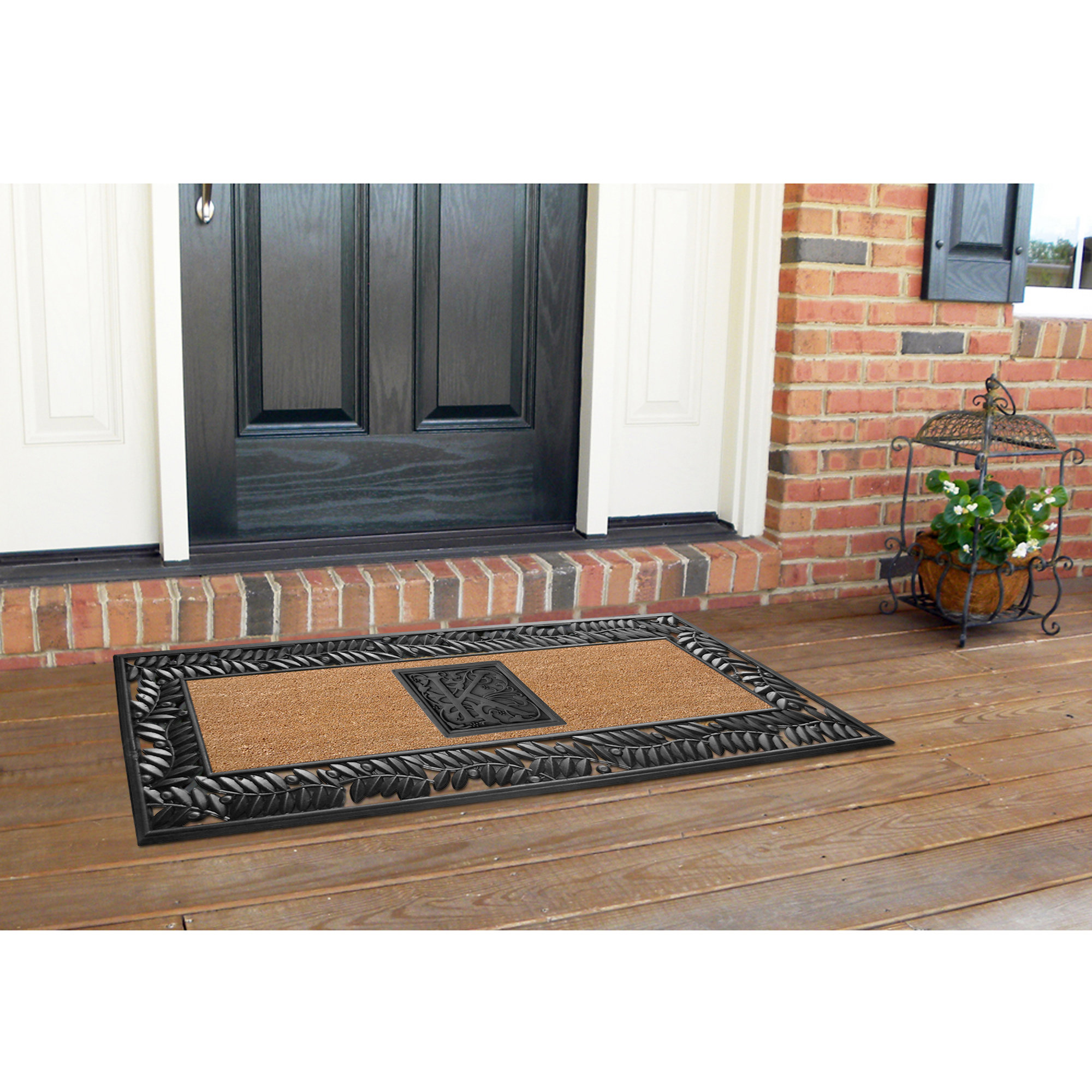 Winston Porter Danford Olive Border Sentinel Non-Slip Outdoor Door Mat ...