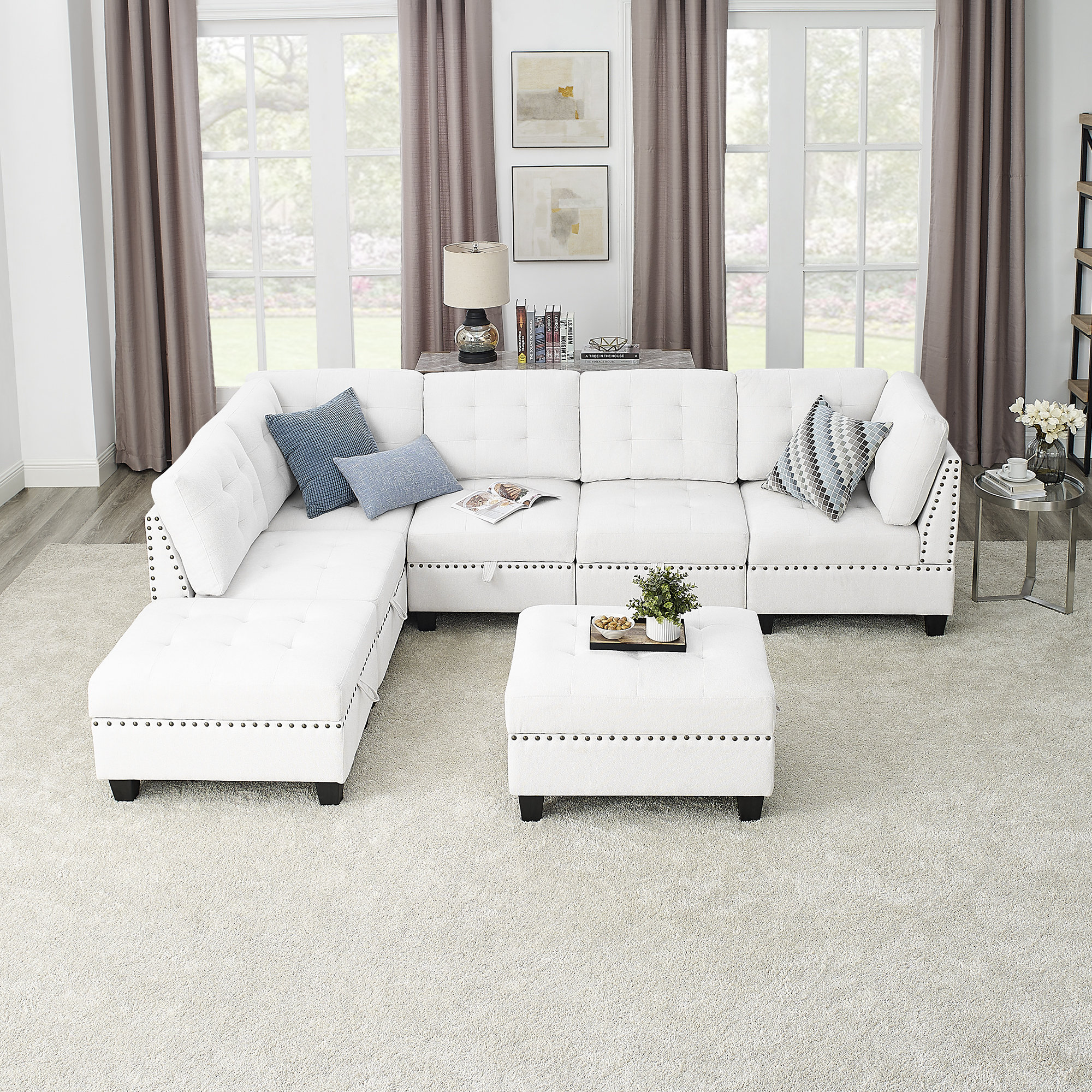Latitude Run® L-shaped Modular Sectional Sofa With Diy Combination - 3 ...