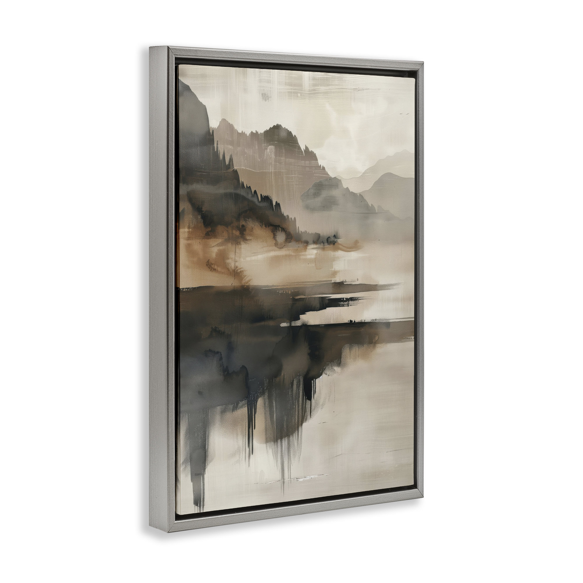 Latitude Run® Layered Opaque Mountain Reflection Floating Frame, design ...