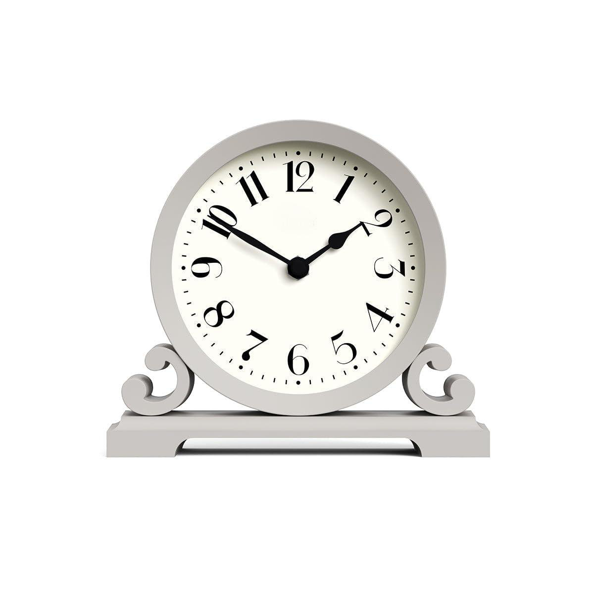 Ivy Bronx Saloon Mantel Clock |Traditional Double Scroll Design |Grey ...